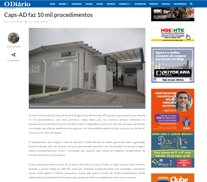 O Diário - Caps-AD faz 10 mil procedimentos - Pró-Saúde