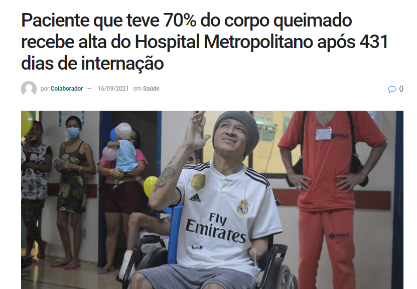 Ver o Fato - Paciente que teve 70 % do corpo queimado recebe alta do ...