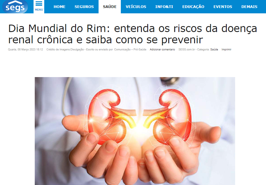 Segs - Dia Mundial do Rim: entenda os riscos da doença renal crônica e ...